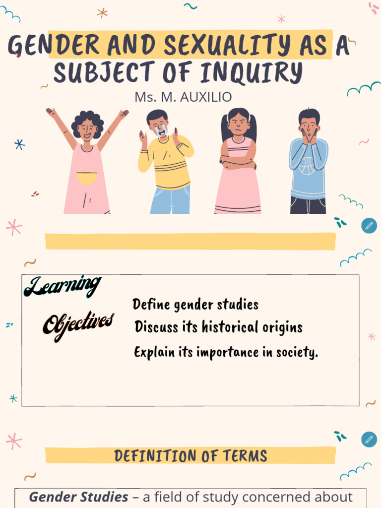Gender and Sexuality As A Subject of Inquiry | PDF | Gender | Gender ...