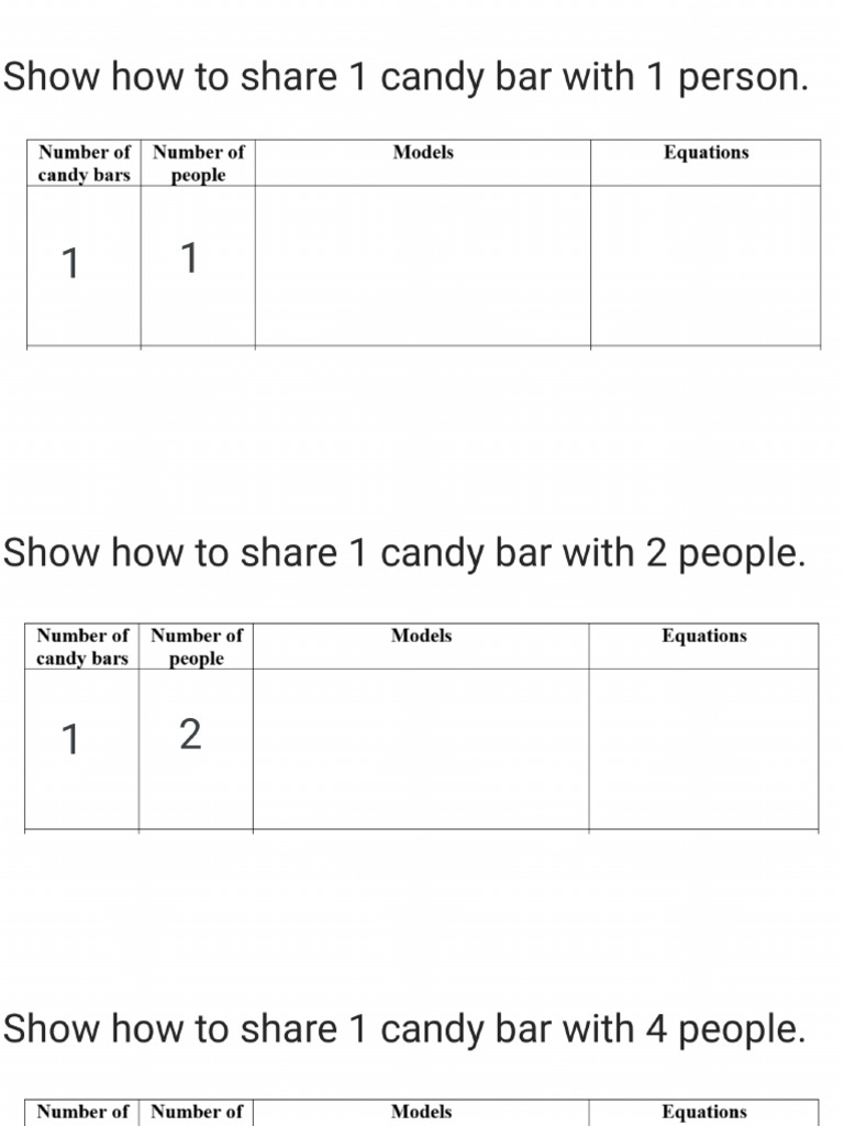 Sharing 1 Candy Bar | PDF