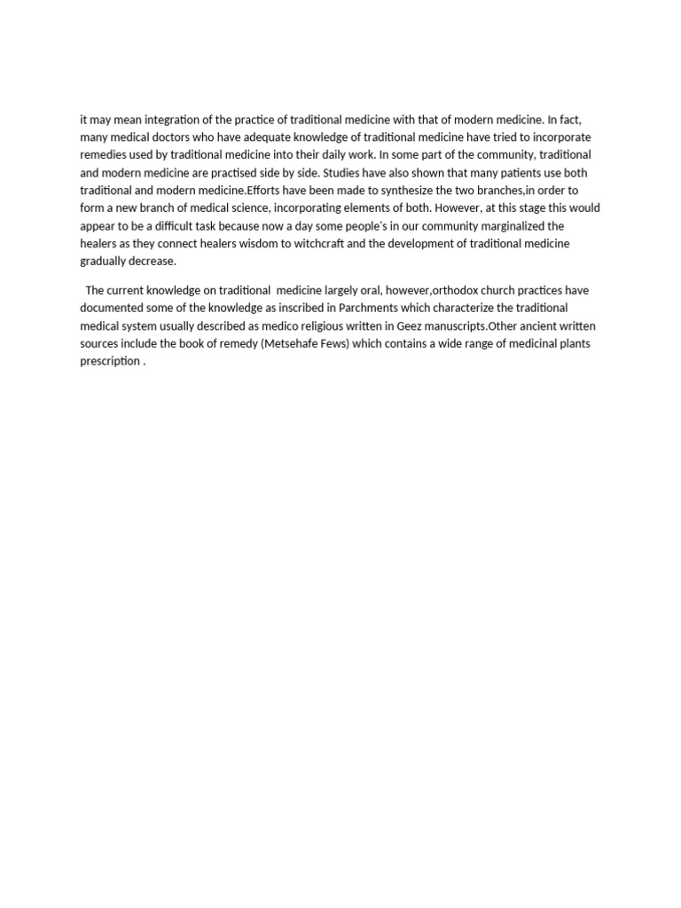 Integrating Traditional and Modern Medicine | PDF