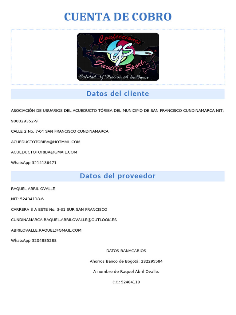 CUENTA DE COBRO | PDF