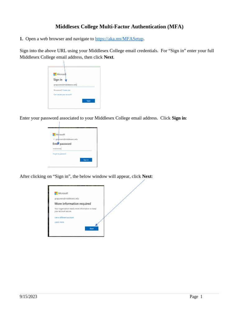 Middlesex College MFA Setup 9-2023 (1) | PDF