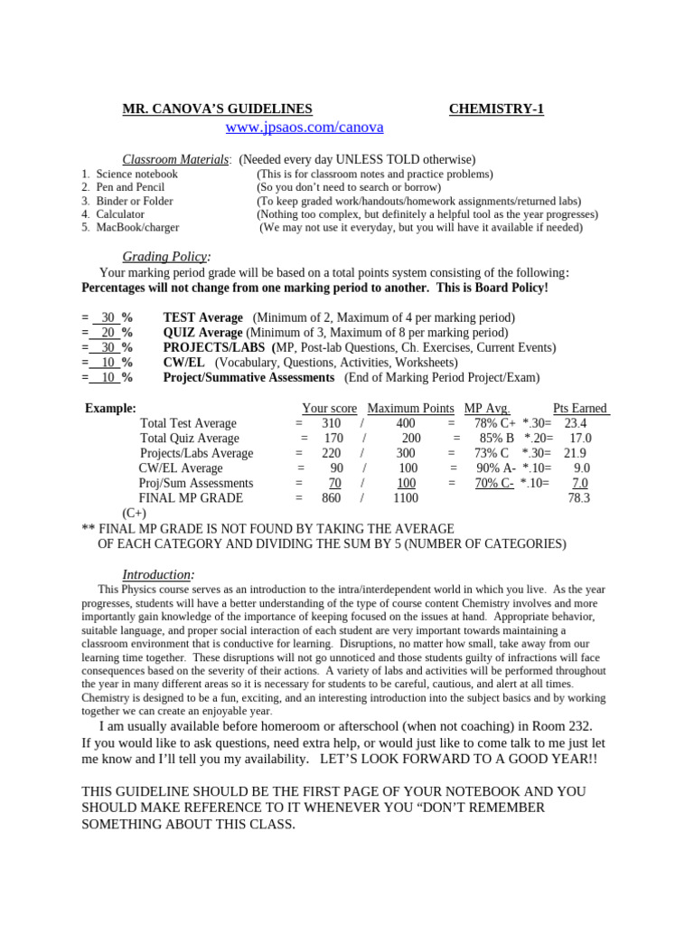 Chem Rules JC2024 | PDF