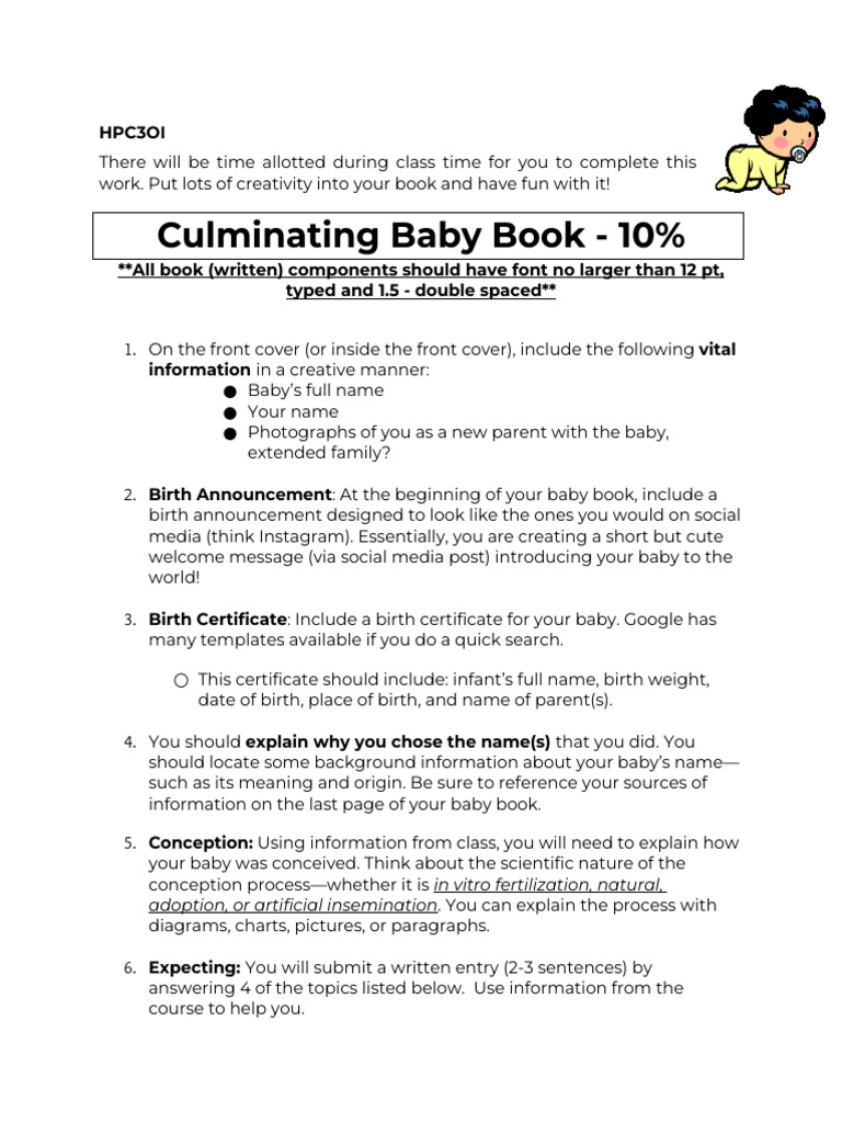 Creative Baby Book Project Guide | PDF | Infants | Parenting