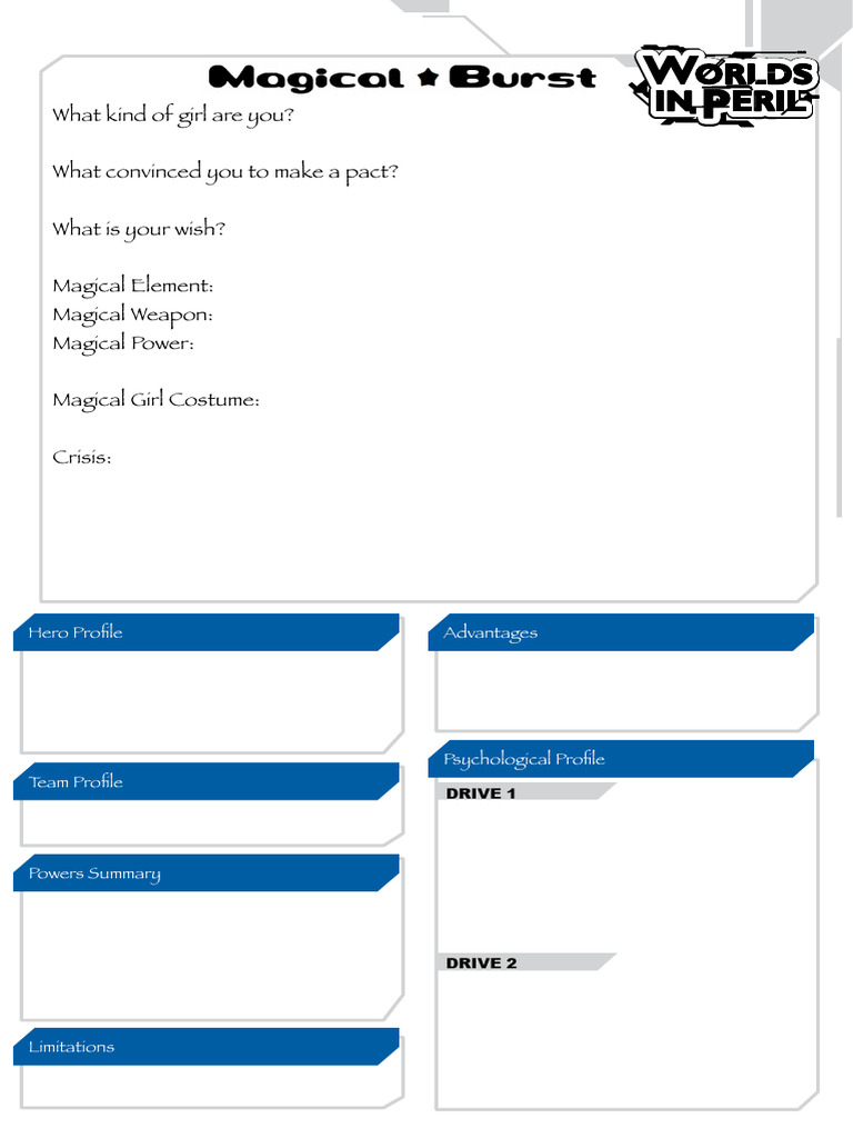 MagicalBurst WorldsInPeril CharSheet | PDF