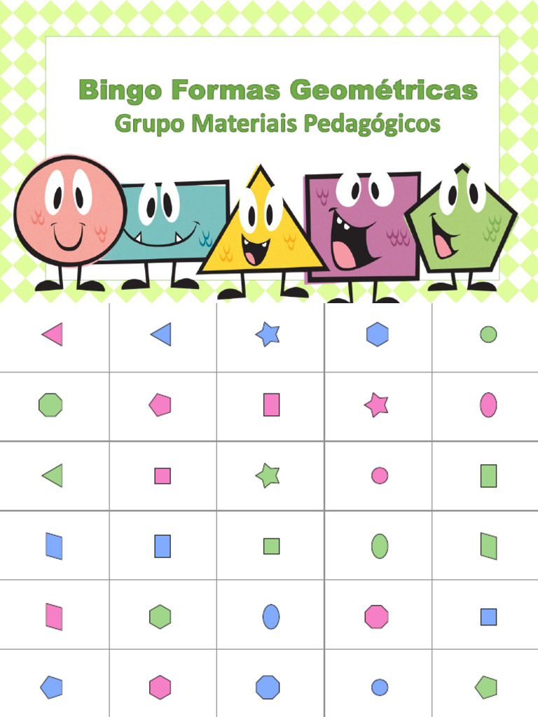 Bingo Formas Geométricas - Materiais Pedagógicos | PDF