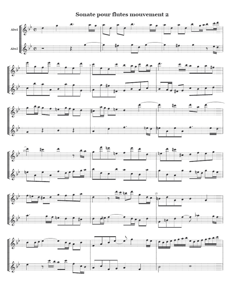 Telemann Sonata para 2 Flautas 2o Movimento | PDF
