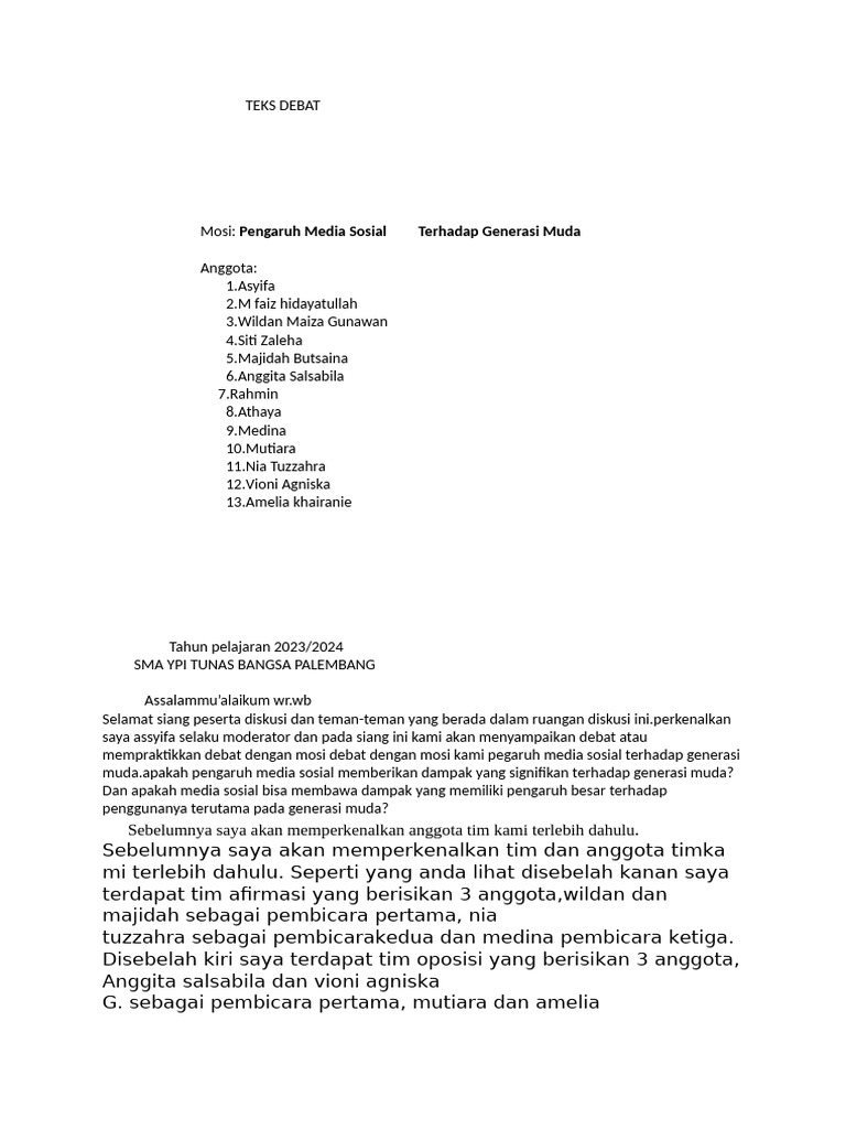 Dokumen (1) Debat Kel 4 X Ipa 2 | PDF