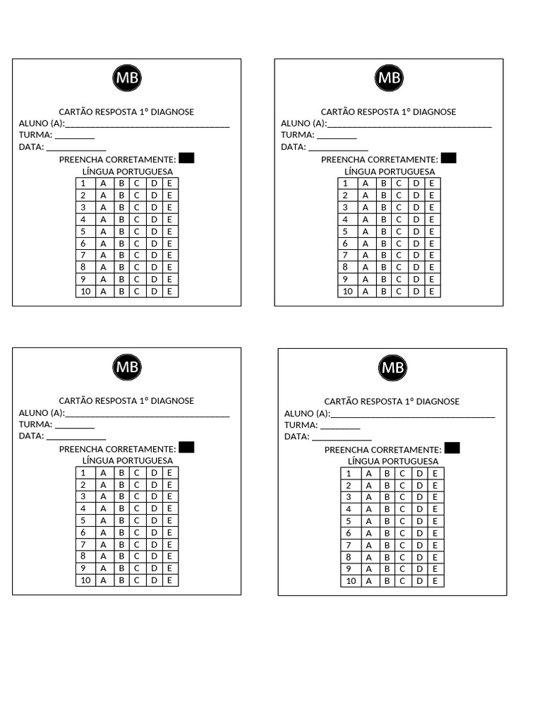 Cartão Resposta | PDF