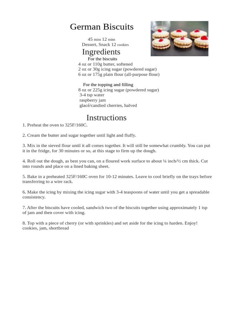 Biscuits German Biscuits | PDF