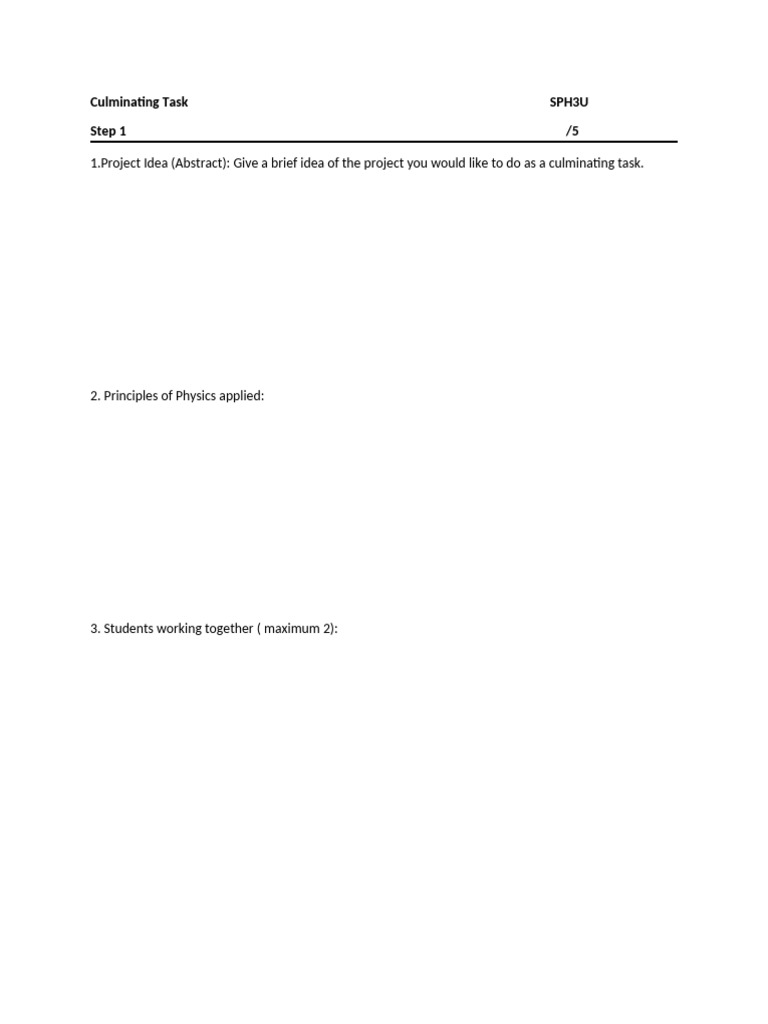 Culminating Task, Step 1 | PDF