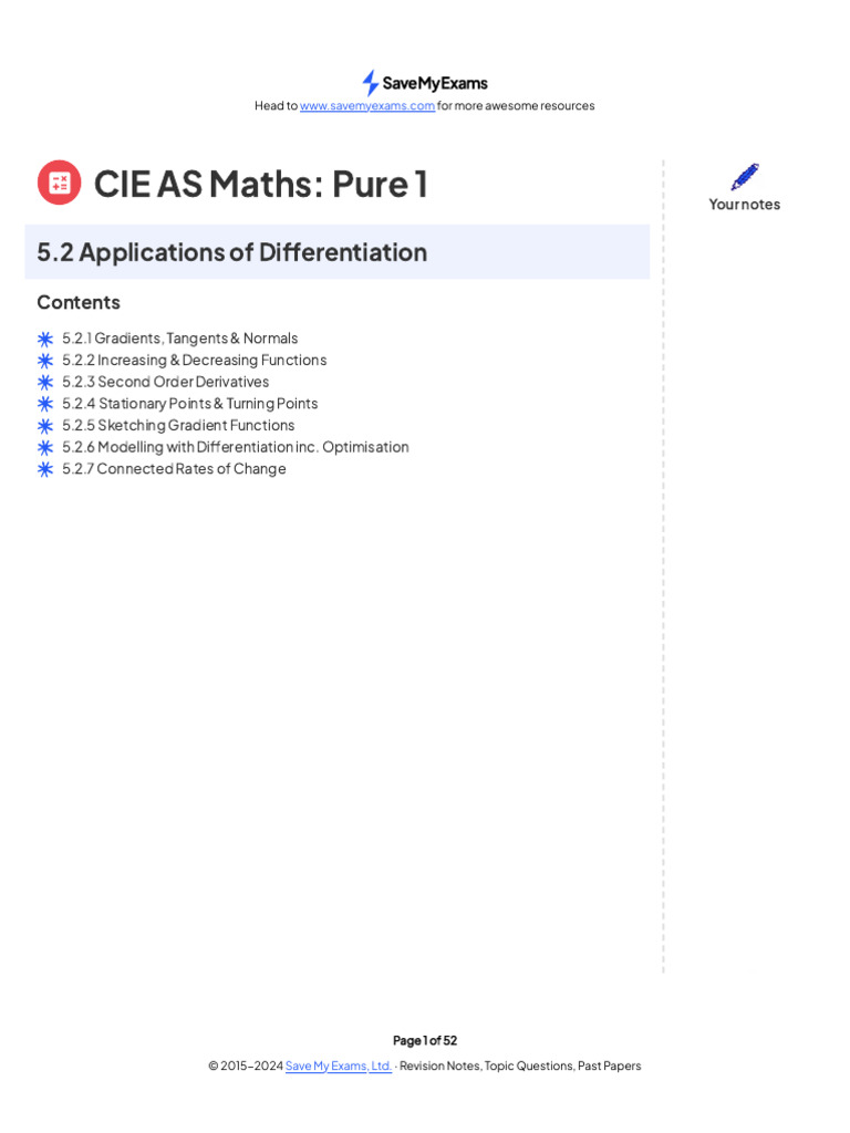 Application of Differentiation | PDF | Derivative | Gradient