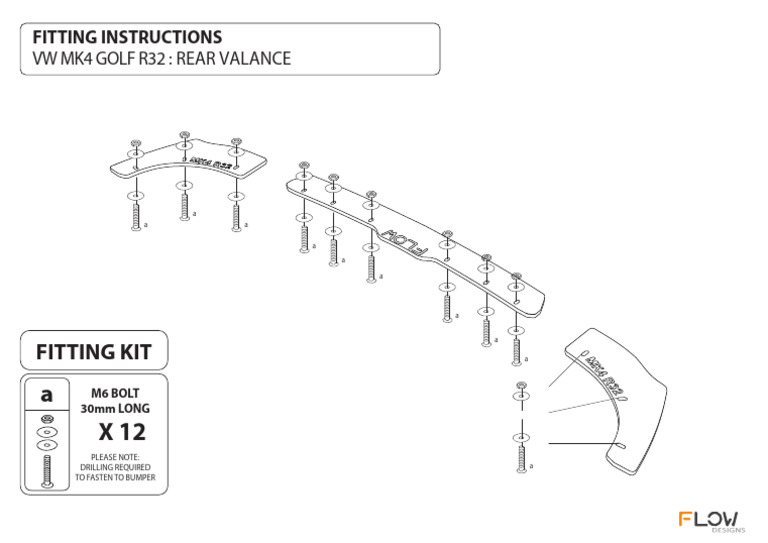 VW MK4 Golf R32 Rear Splitter (3 Piece) | PDF