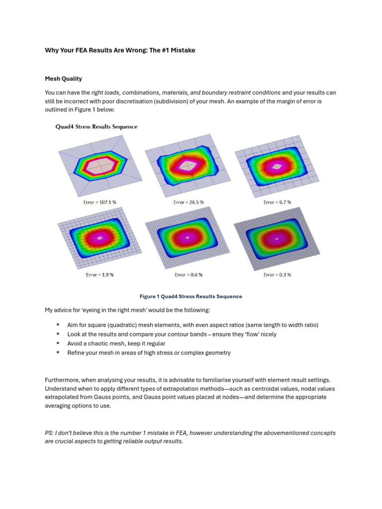 Avoiding Mesh Errors in FEA Results | PDF