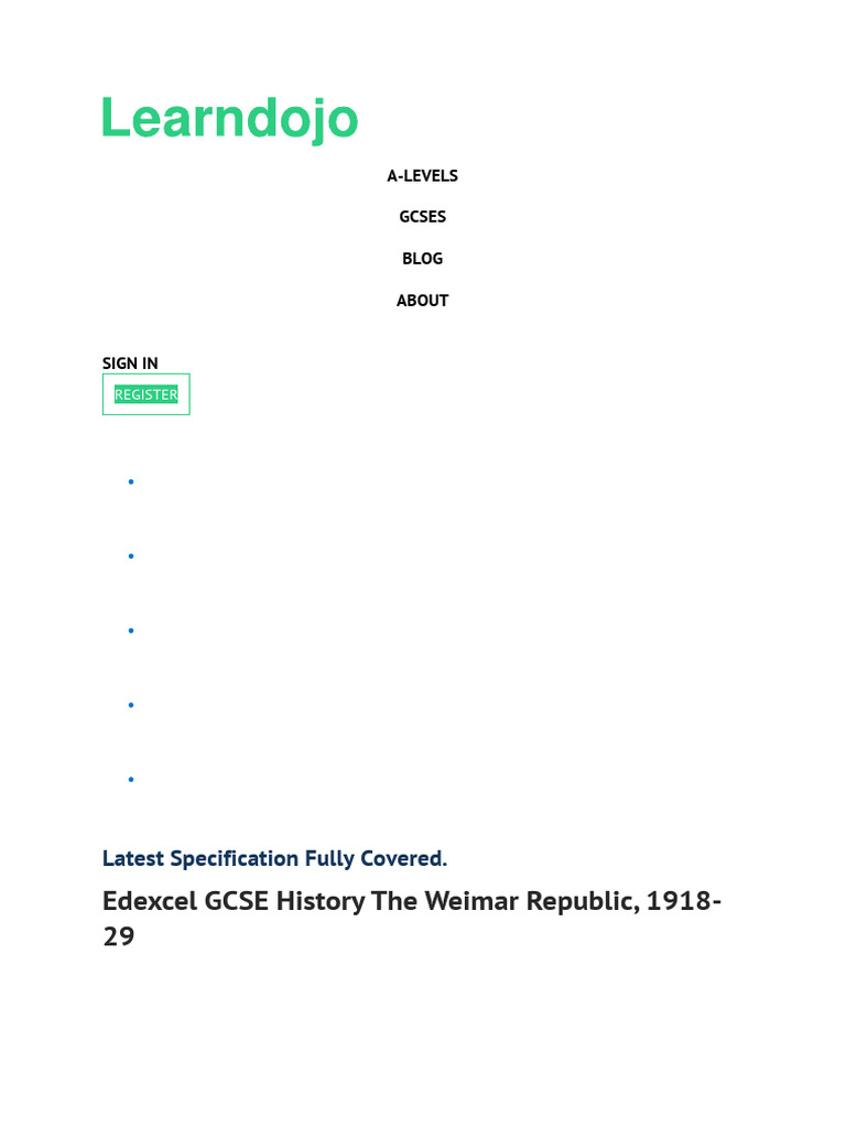 The Weimar Republic 1918-29, Edexcel GCSE History - MHTML | PDF | Dawes ...