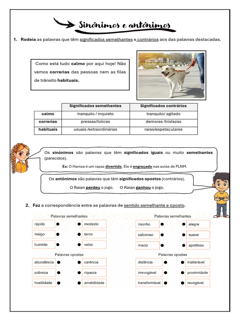 Sinônimos e Antônimos: Guia Prático | PDF
