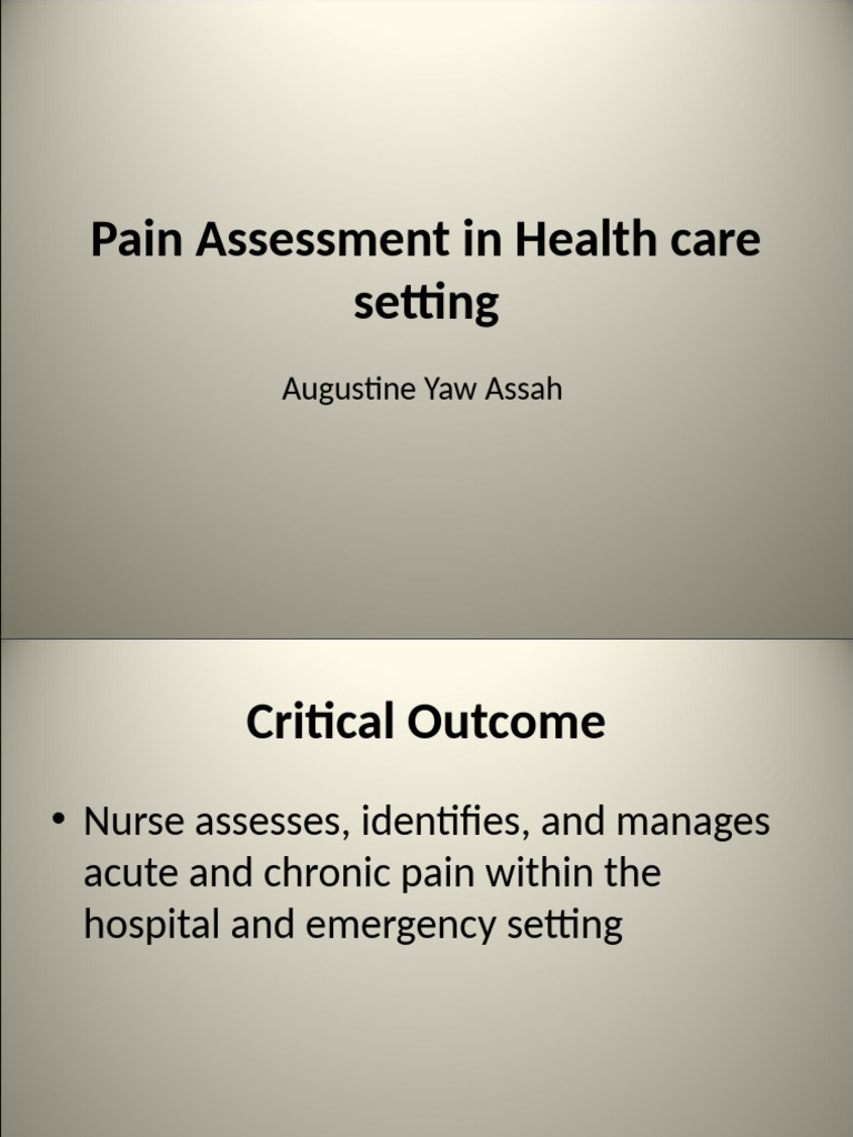 Pain Assessment and Mgt for Vvu | PDF | Pain | Pain Management