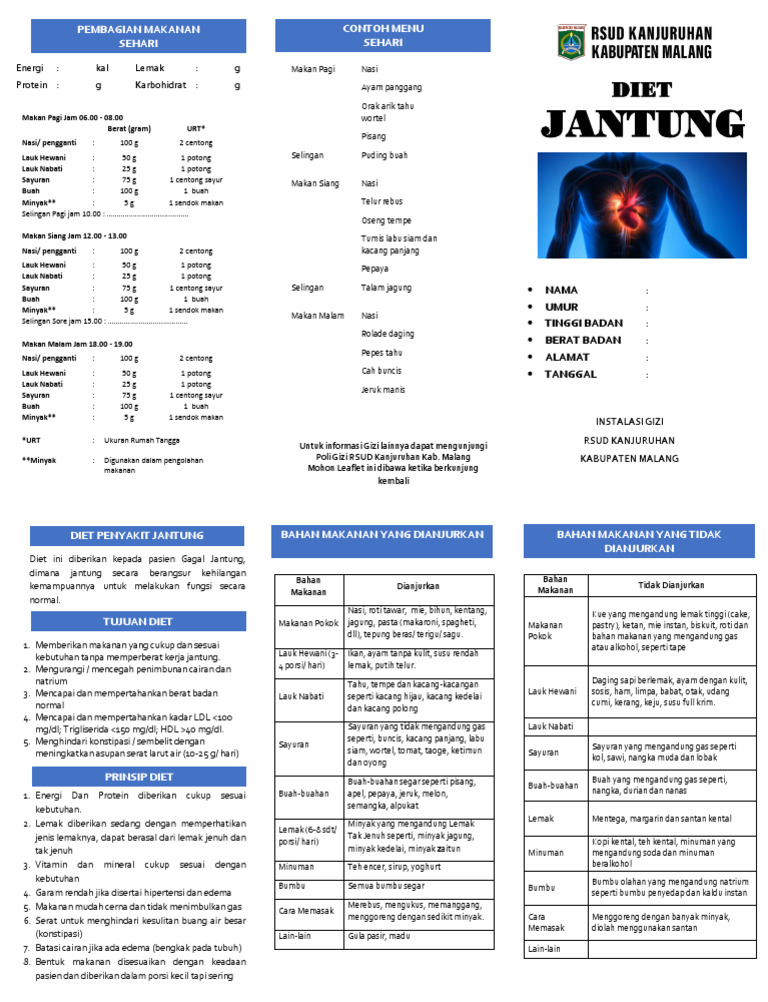 1. LEAFLET_DIET JANTUNG | PDF