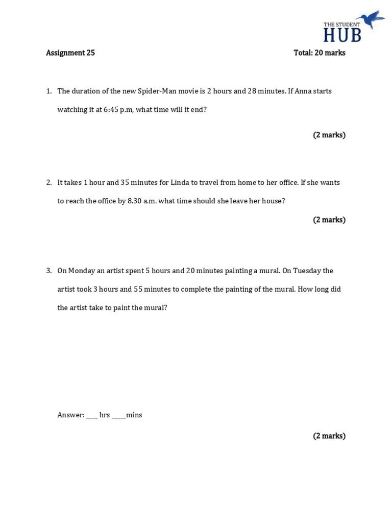 Assignment #25 - Time Revision | PDF | Snack Food