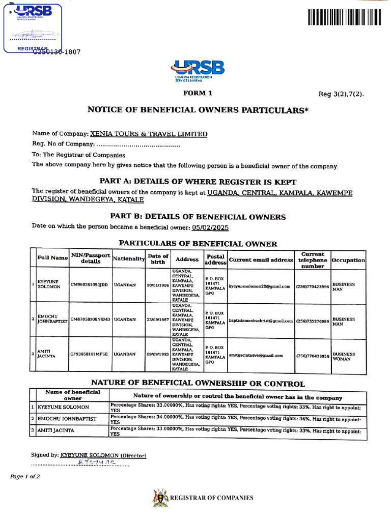 Beneficial Ownership Form 80034205507276 | PDF