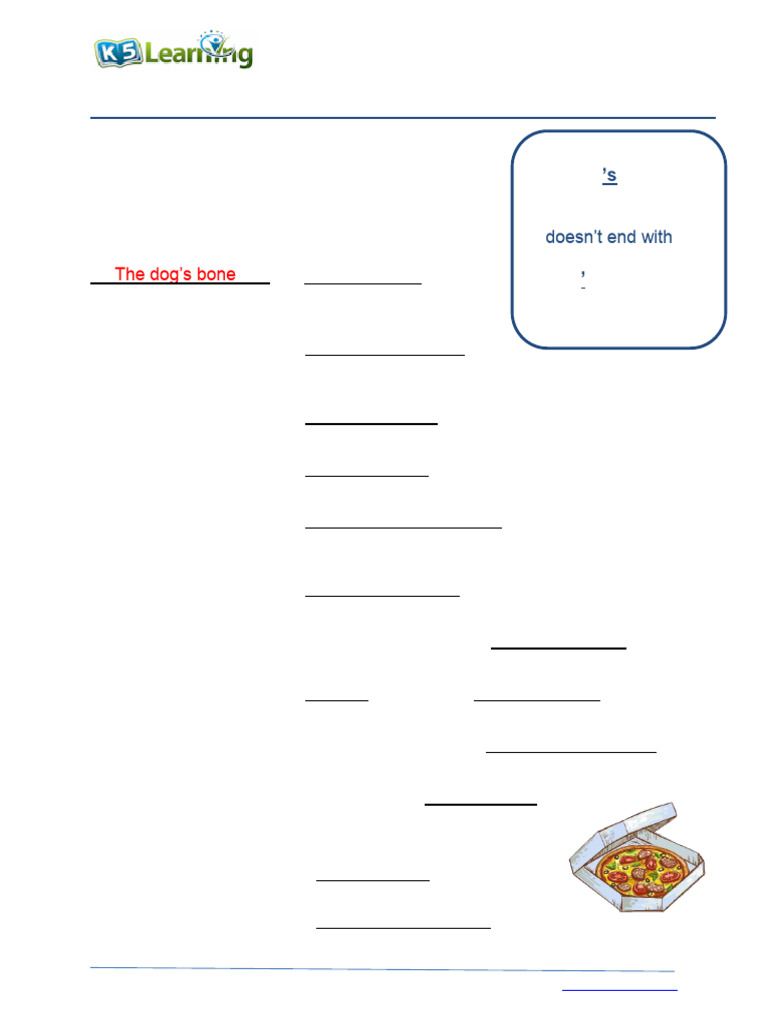 Apostrophes and Possession Worksheet - Sentences | PDF