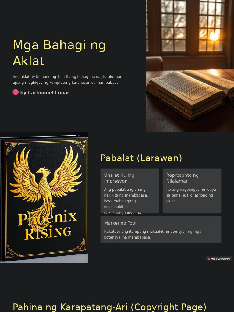Mga Bahagi NG Aklat | PDF