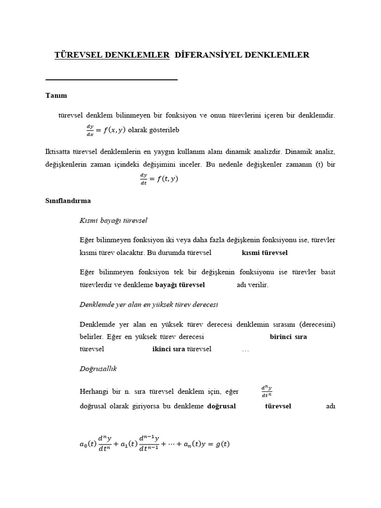 MI2 - Diferansiyel Denklemler | PDF