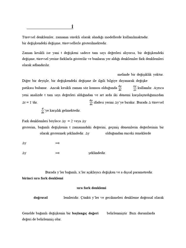 MI3 - Fark Denklemleri | PDF