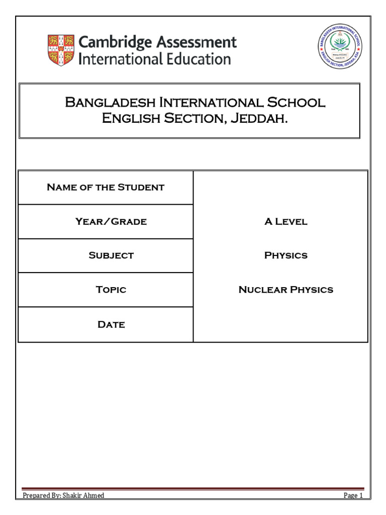 A-Level Nuclear Physics Guide | PDF | Radioactive Decay | Atomic Nucleus