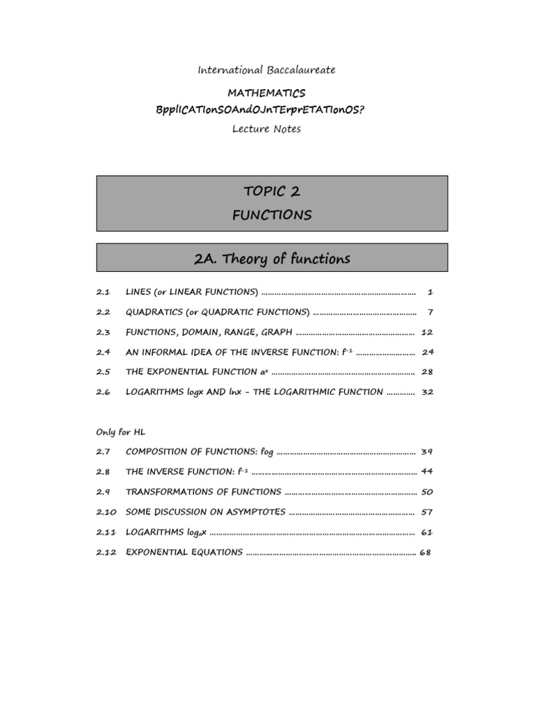 Topic 2A. Theory of Functions 2 | PDF | Function (Mathematics) | Mathematical Concepts