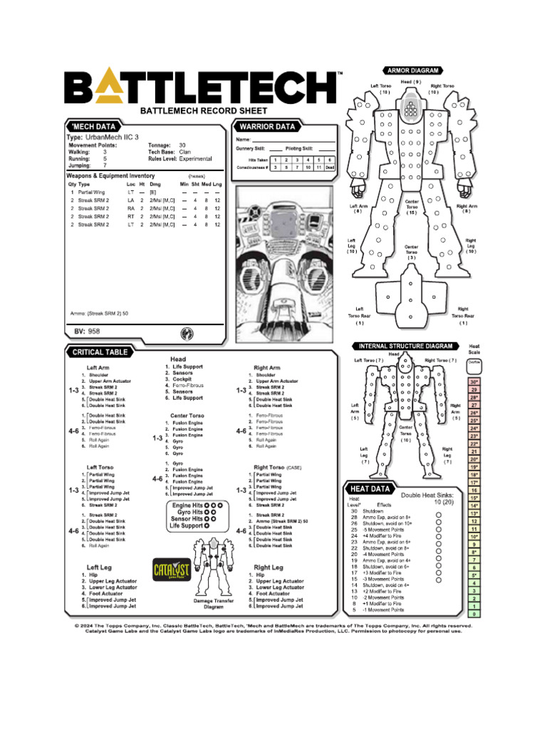 UrbanMech IIC 3 | PDF