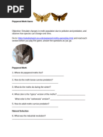 Peppered Moths Natural Selection Game | PDF