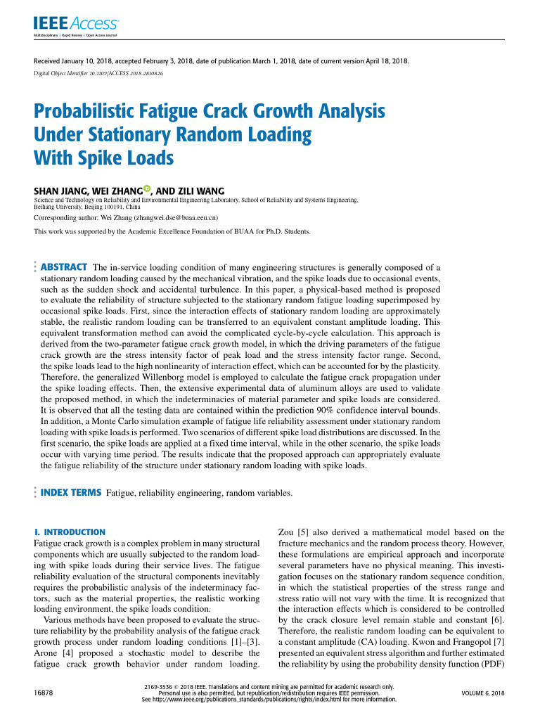 Probabilistic Fatigue Crack Growth Analysis Under Stationary Random ...