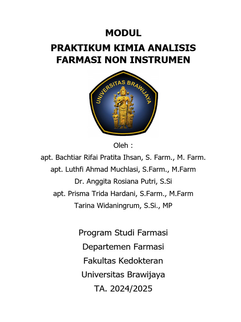 [MODUL 2025] [MHS] modul prakt kimia non instrumen 2024-2025 | PDF