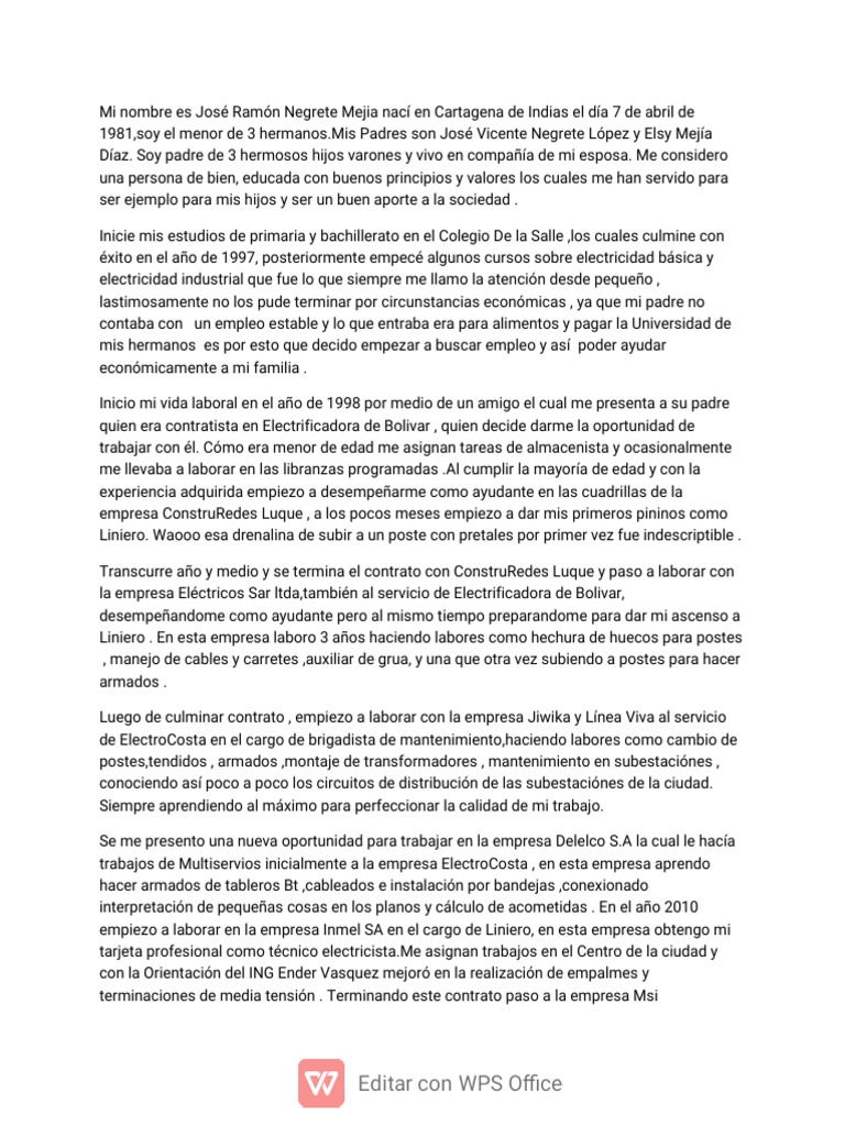 Biografía Jose Negrete | PDF