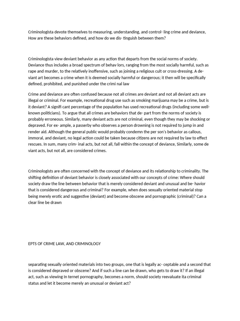 Criminology-WPS Office-1 | PDF | Deviance (Sociology) | Crimes