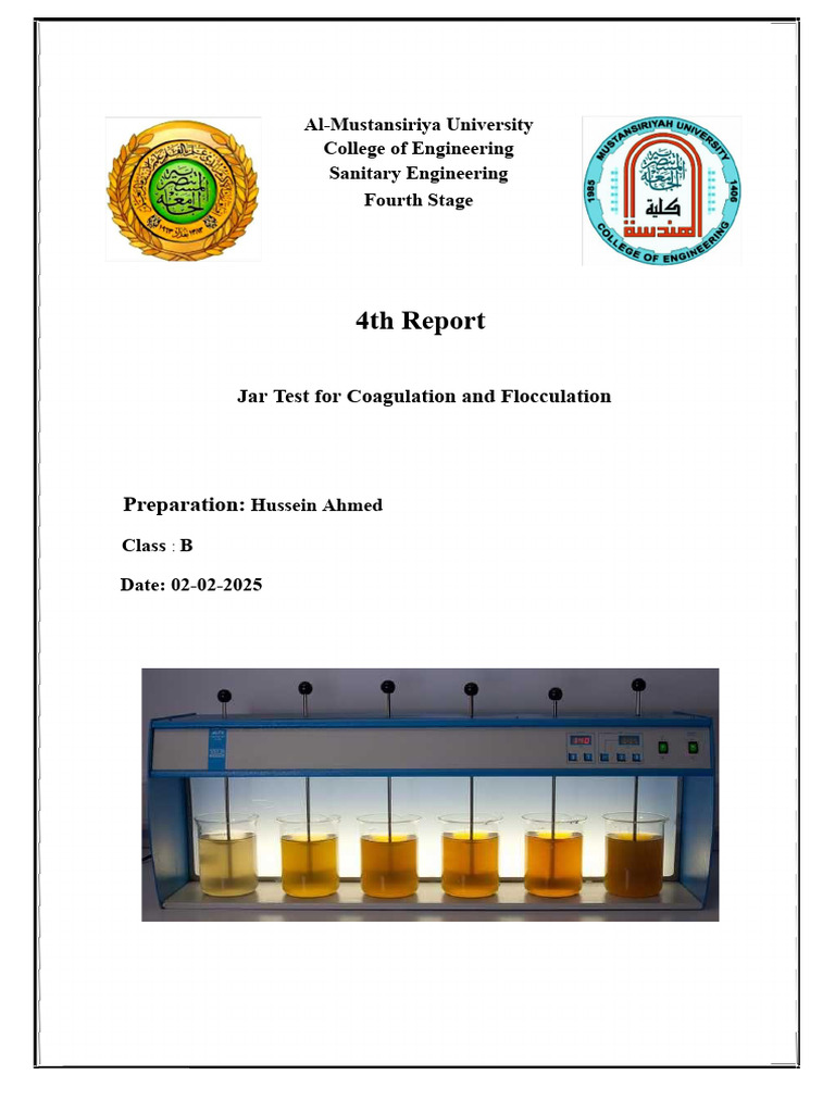 Jar Test for Coagulation Optimization | PDF | Water Treatment ...