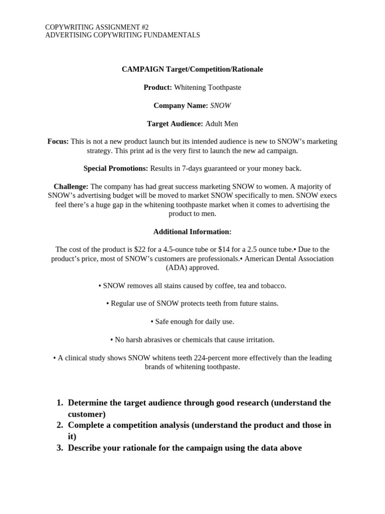 Assignment 2 CAMPAIGN PARAMETERS | PDF