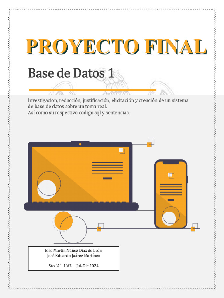 Proyecto Final: Base de Datos 1 | PDF | SQL | Bases de datos