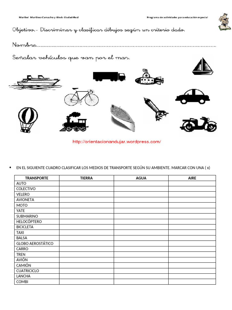 Clasificación de Medios de Transporte | PDF