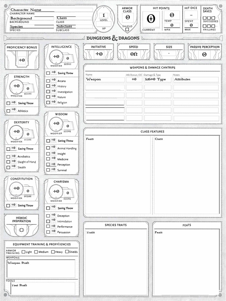5.5e sheet | PDF | D20 System | Fantasy Role Playing Games