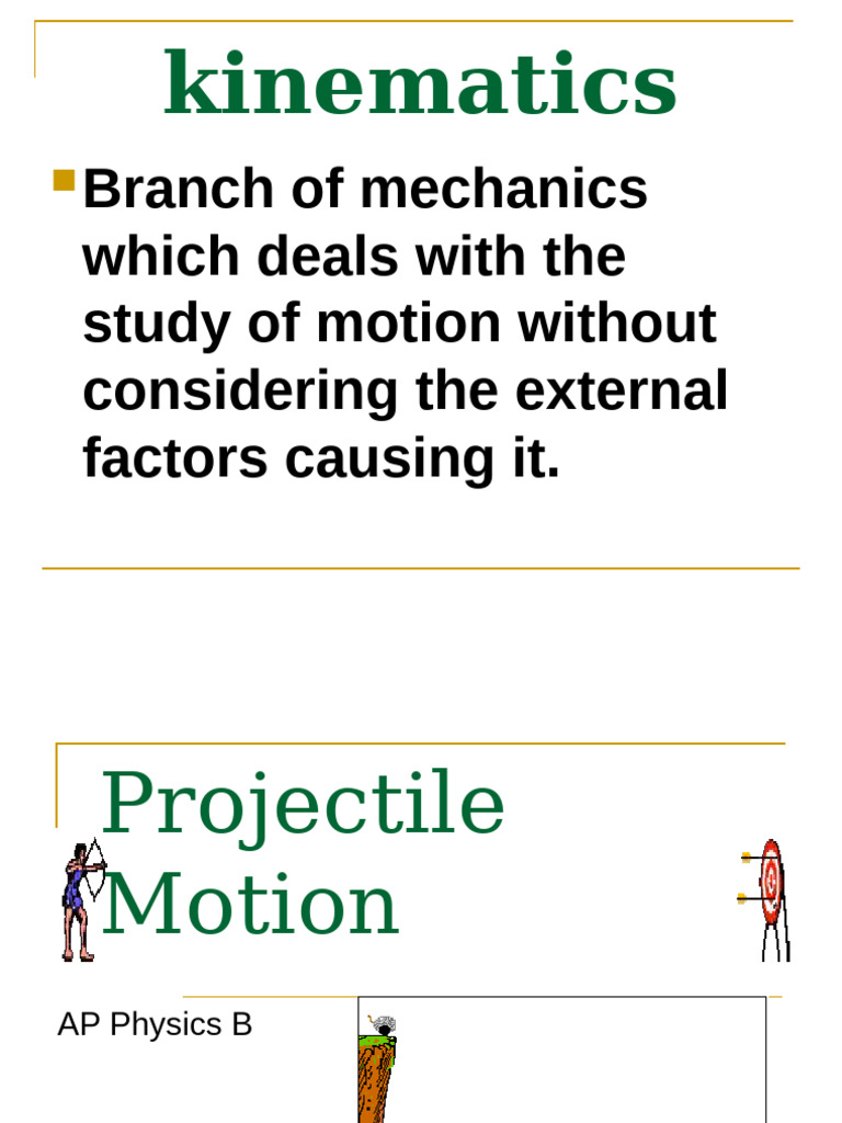 AP Physics B - Projectile Motion | PDF | Velocity | Mechanical Engineering