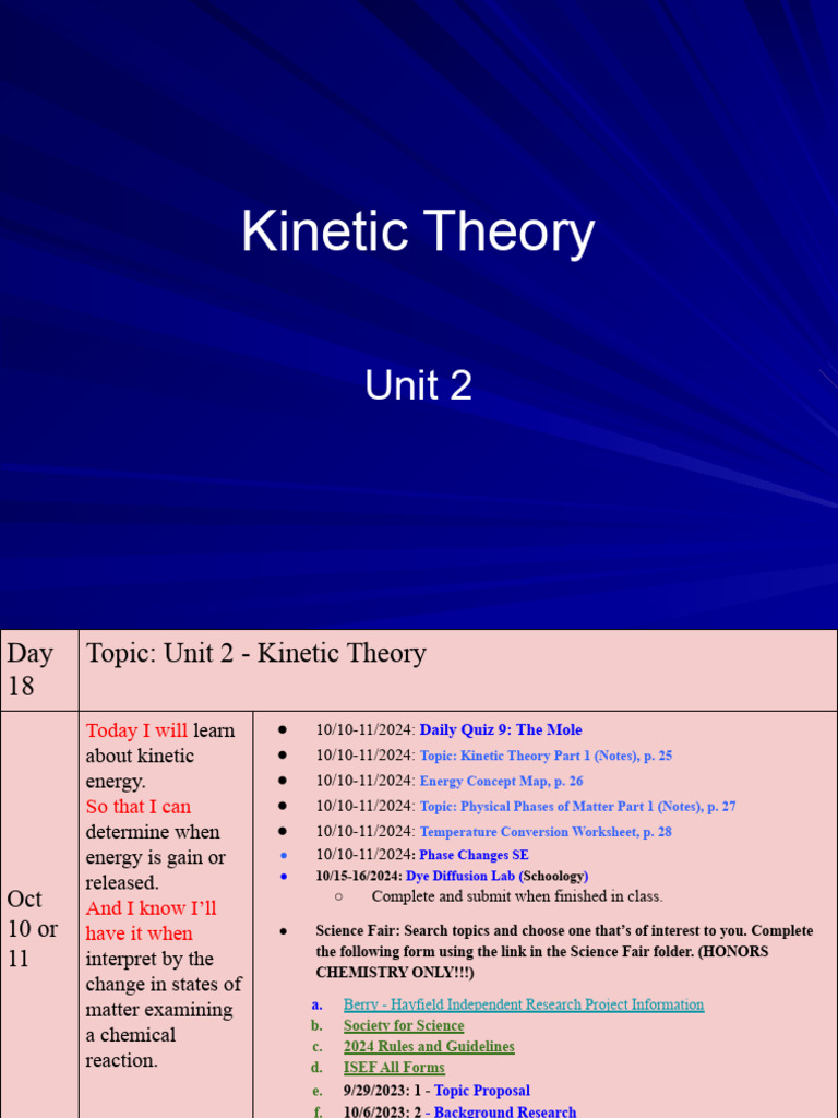 6 - Kinetic Theory (Student) | PDF | Gases | Temperature