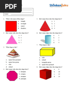 2D and 3D Shapes test 01 | PDF | Shape | Rectangle