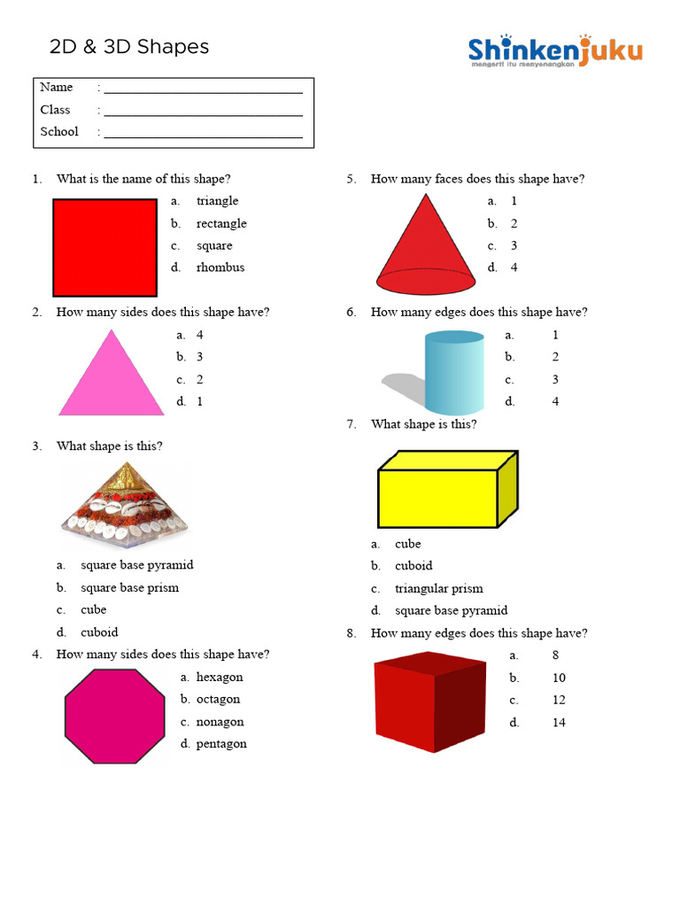 Soal Bangun Datar (Kelas 3) - 2 | PDF | Shape | Triangle
