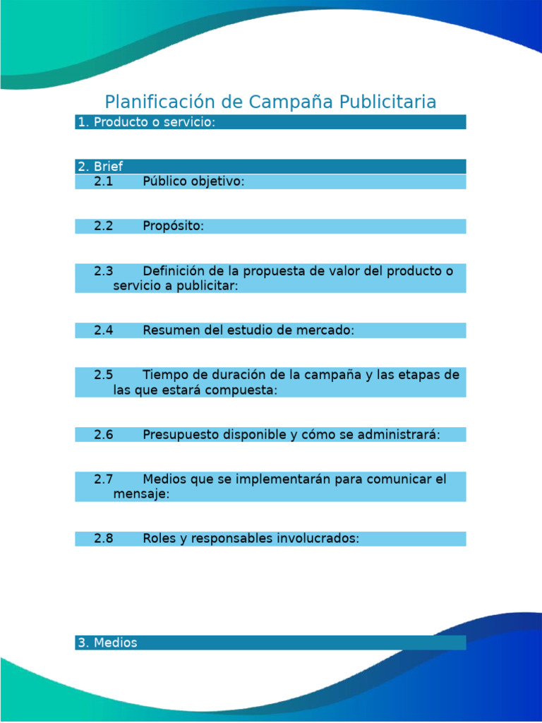 Formato para campaña publicitaria | PDF