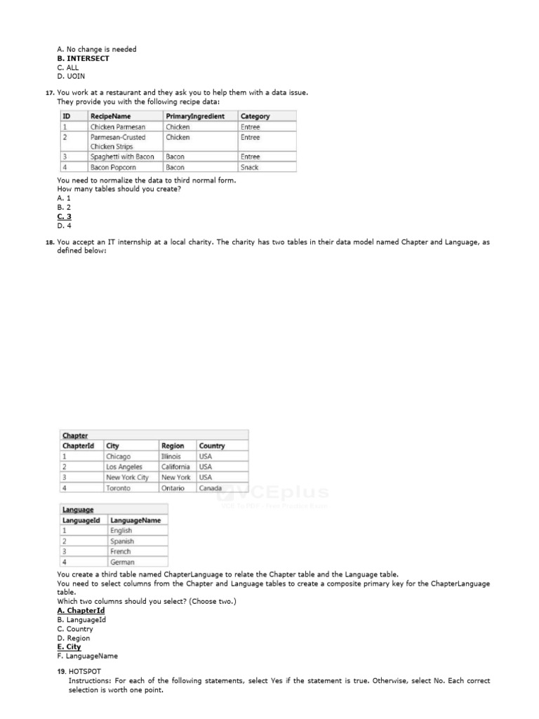 LATIHAN SOAL MTA DATABASE FUNDAMENTALS Baru PDF | PDF