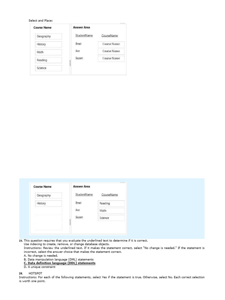 LATIHAN SOAL MTA DATABASE FUNDAMENTALS Baru PDF | PDF | Sql | Information Technology Management