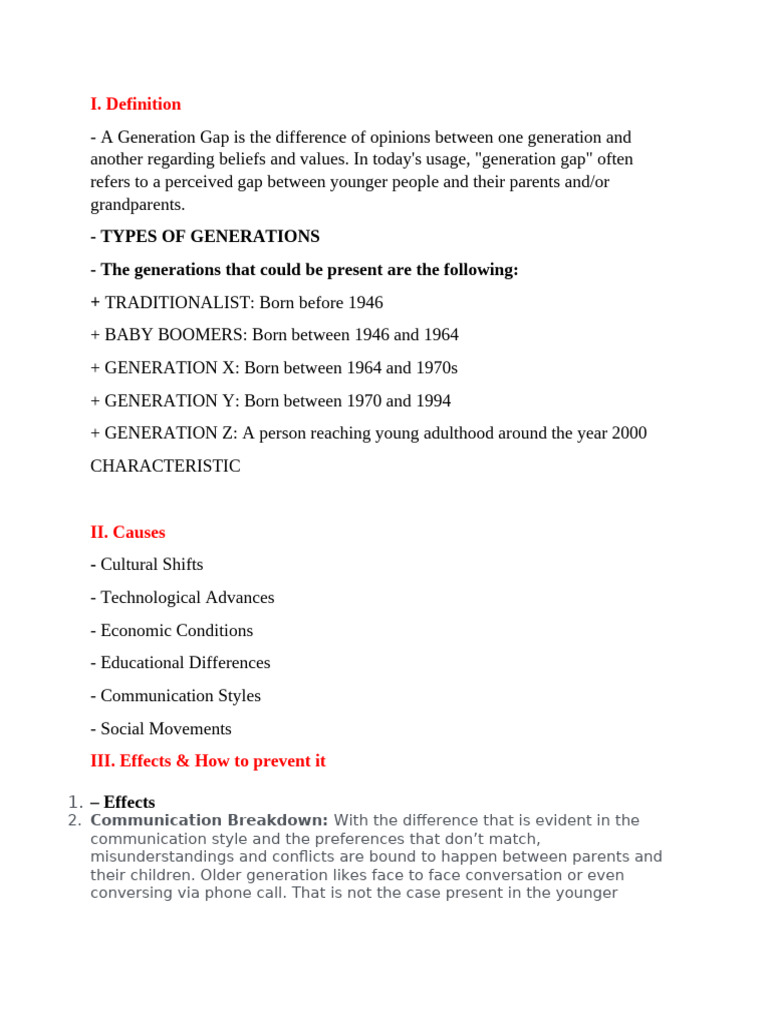 generation gap | PDF | Liberal Arts Education | Human Development