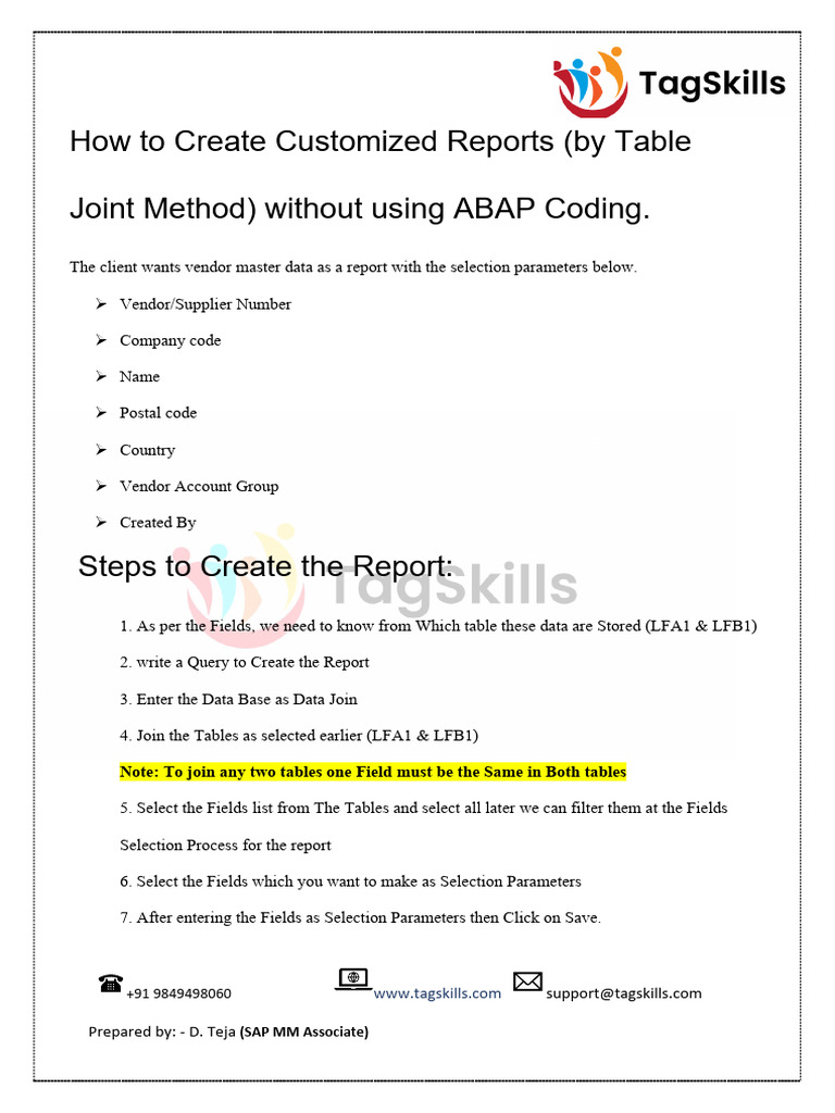 Create Custom Reports Without ABAP | PDF | Computing | Software Engineering