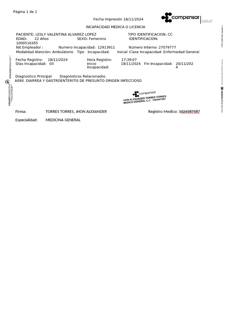 Compensar Formato | PDF